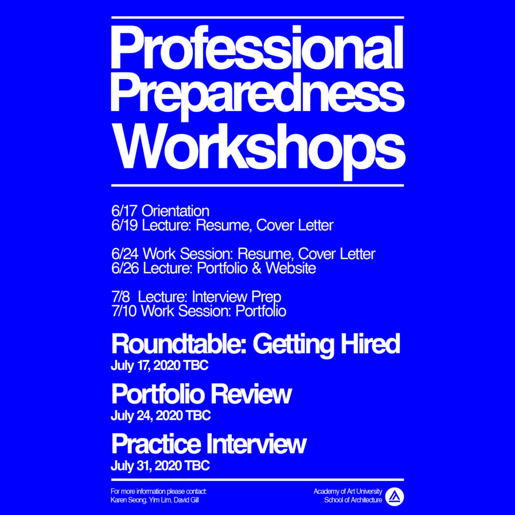 Professional Preparedness Workshops - ArtU School of Architecture