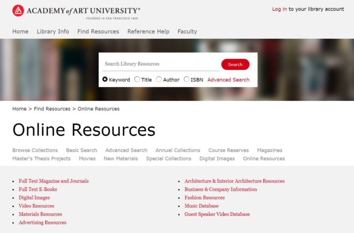 Online Research Database JSTOR - ArtU School of Architecture